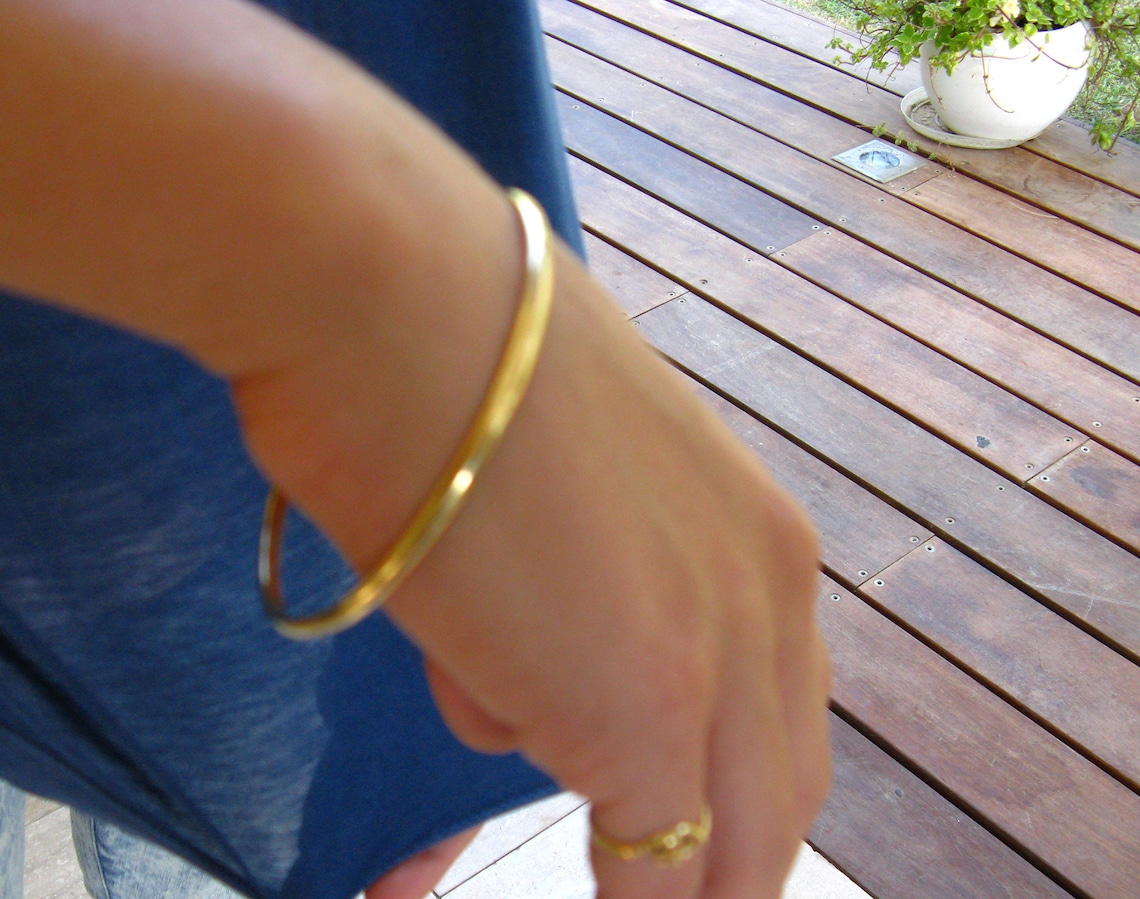 Solid Gold Bangle. 18K Solid Gold Handmade Bangle. Fine Jewelry - Etsy