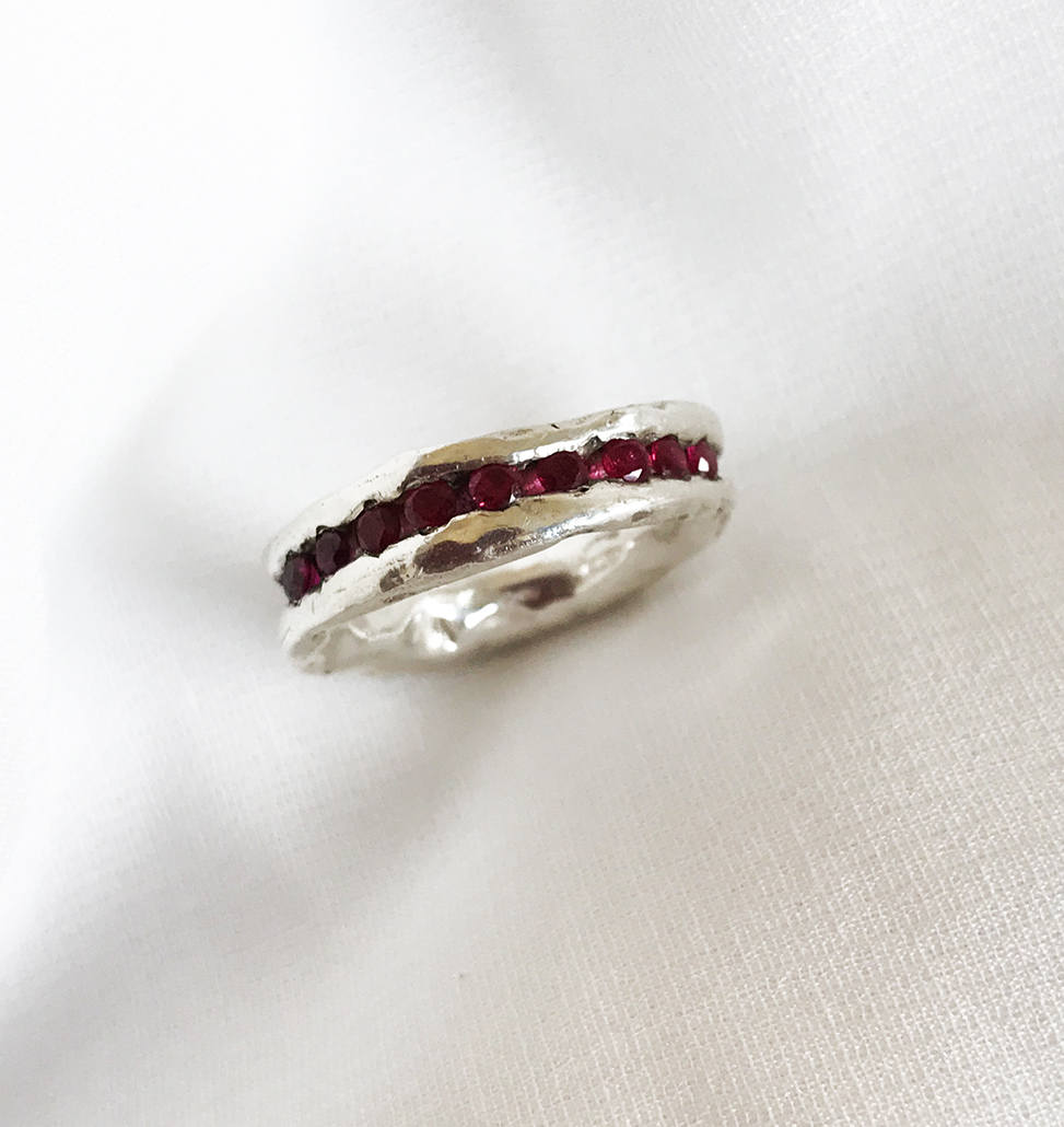 Wedding Ring With Ruby. Wild River Statement Ring. Sterling Silver ...