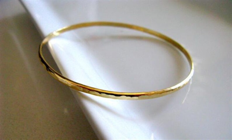 Solid Gold Bangle. 18K Solid Gold Bangle. 14K Gold Gold Bracelet. Fine ...