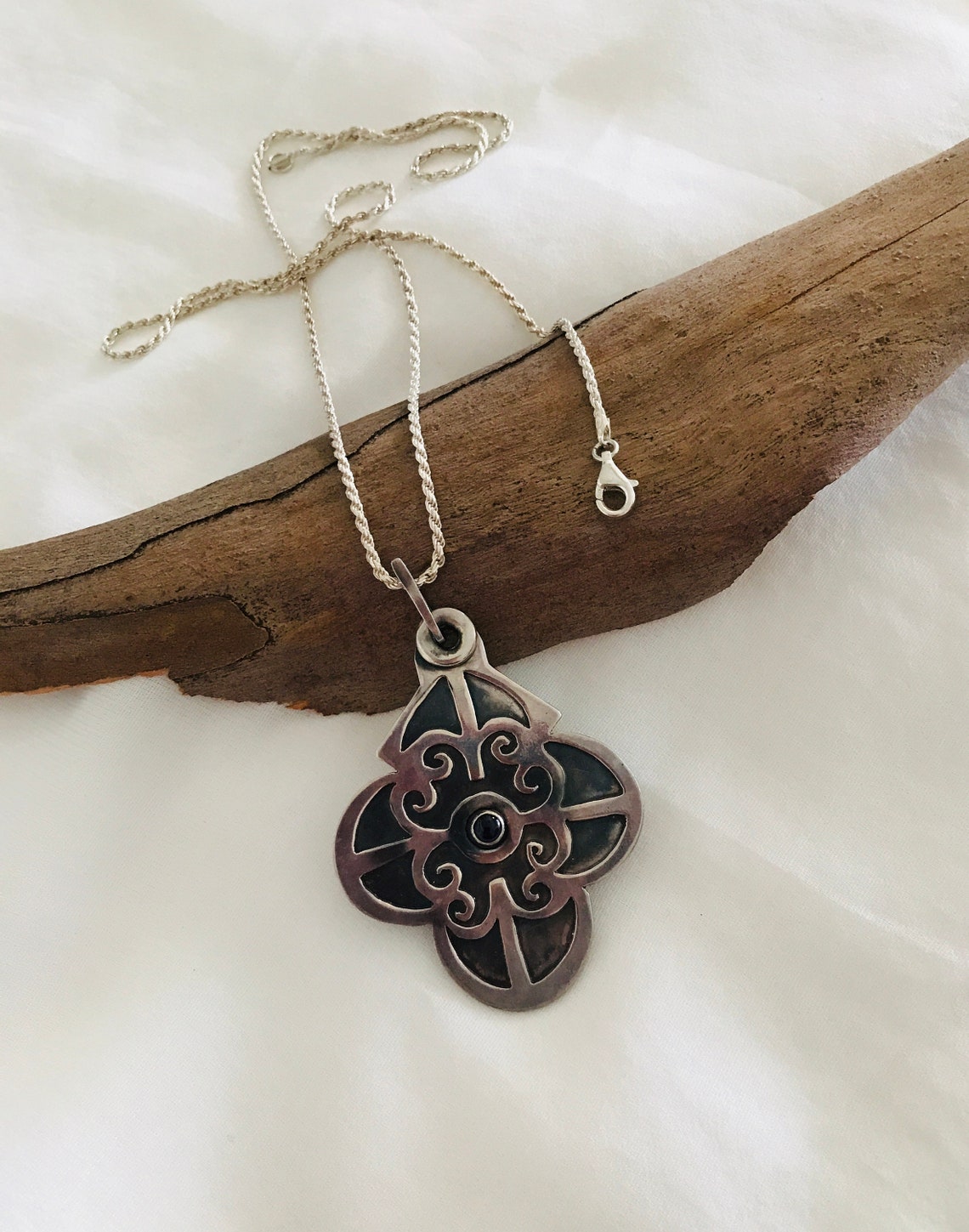 Arabesque Pendant Necklace. One of A Kind Sterling Silver Necklace ...
