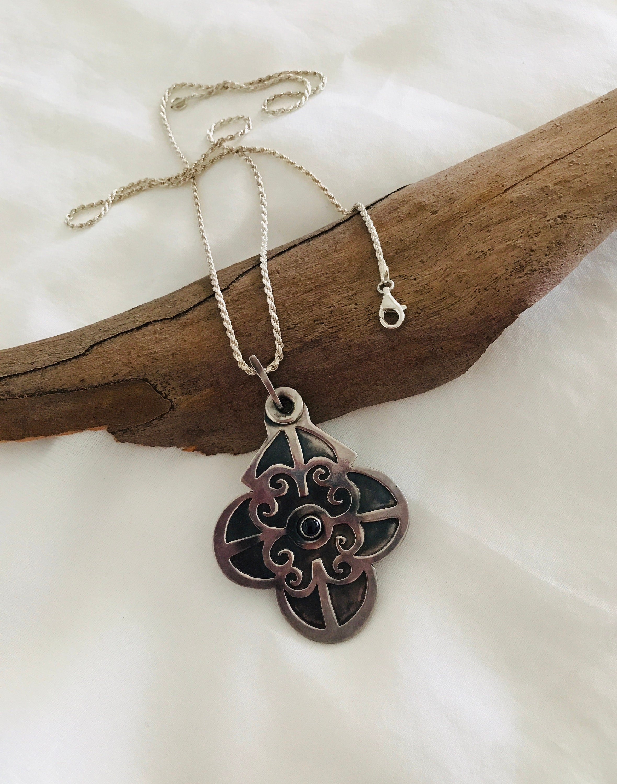 Arabesque Pendant Necklace. One of A Kind Sterling Silver - Etsy