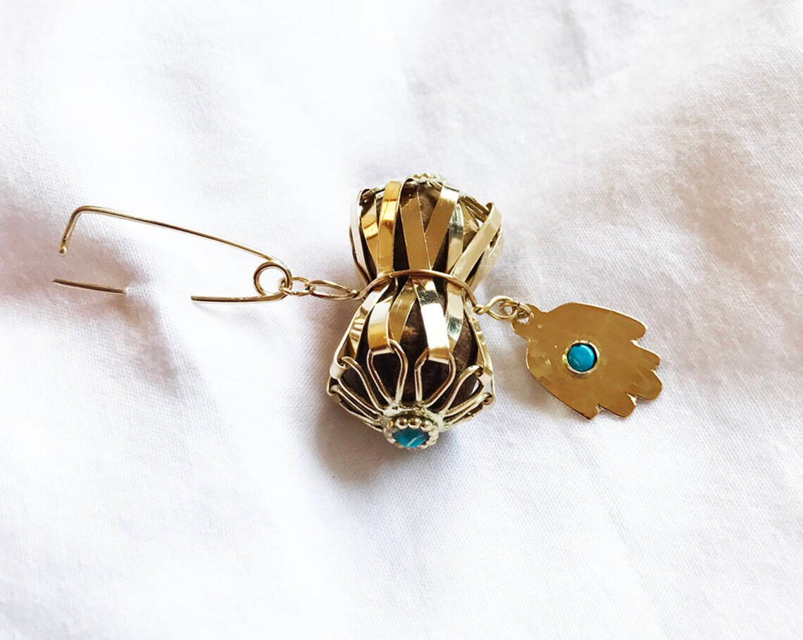 14K Solid Gold Judaica Cameo Brooch. AFSA Baby Cameo Charm - Etsy