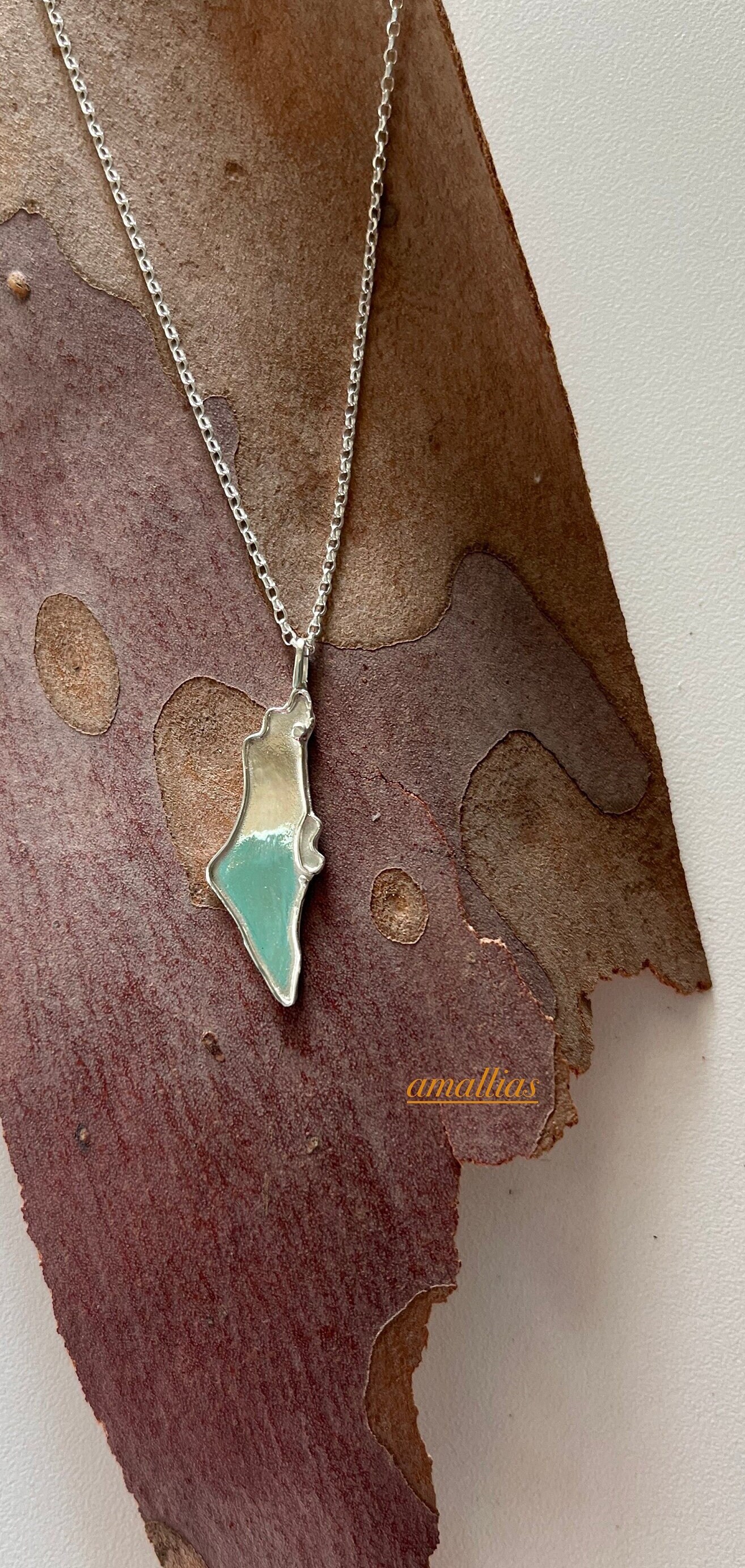 Stand With Israel, Israel Map Pendant, Sterling Silver Holy Land ...