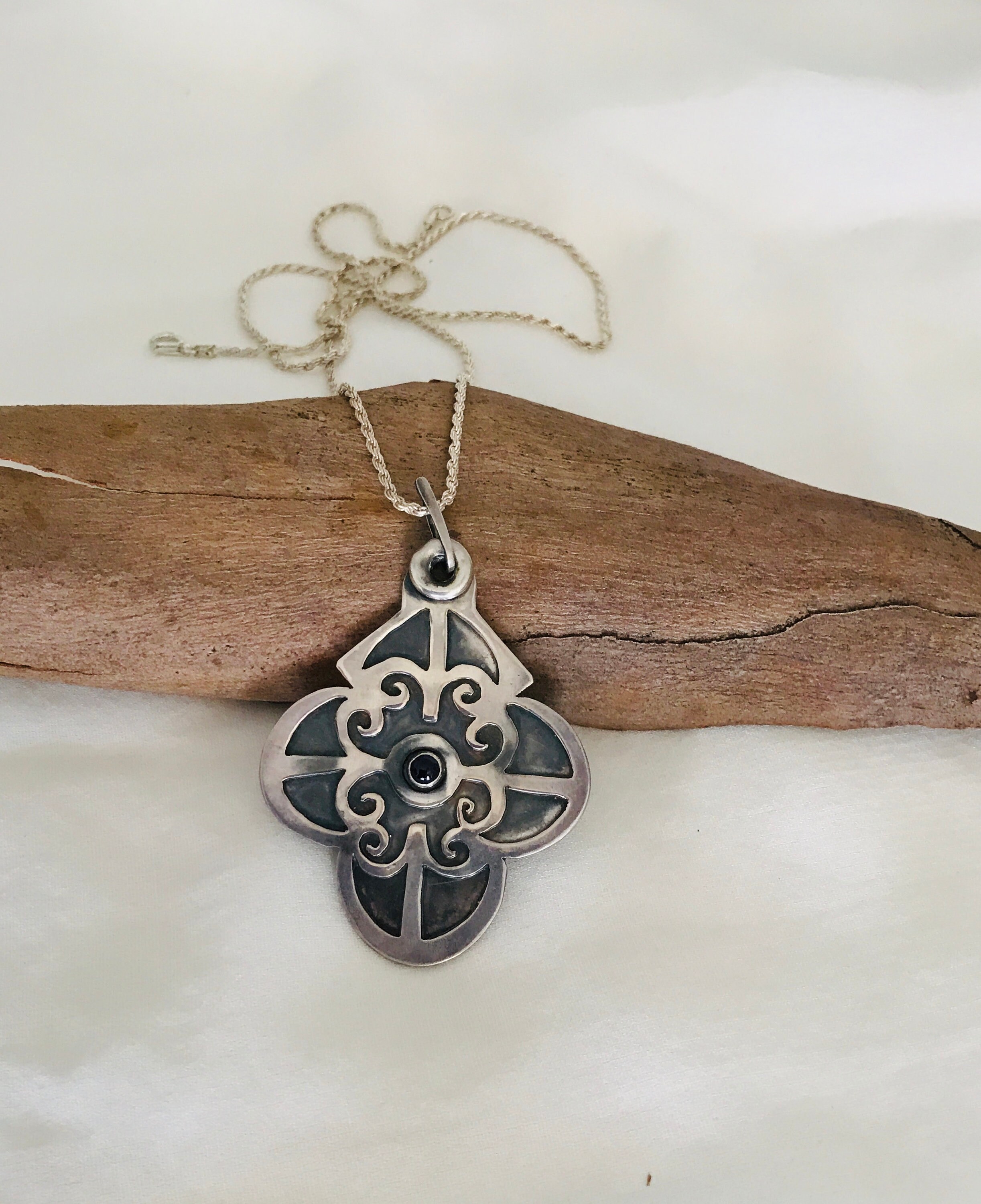 Arabesque Pendant Necklace. One of A Kind Sterling Silver Necklace ...