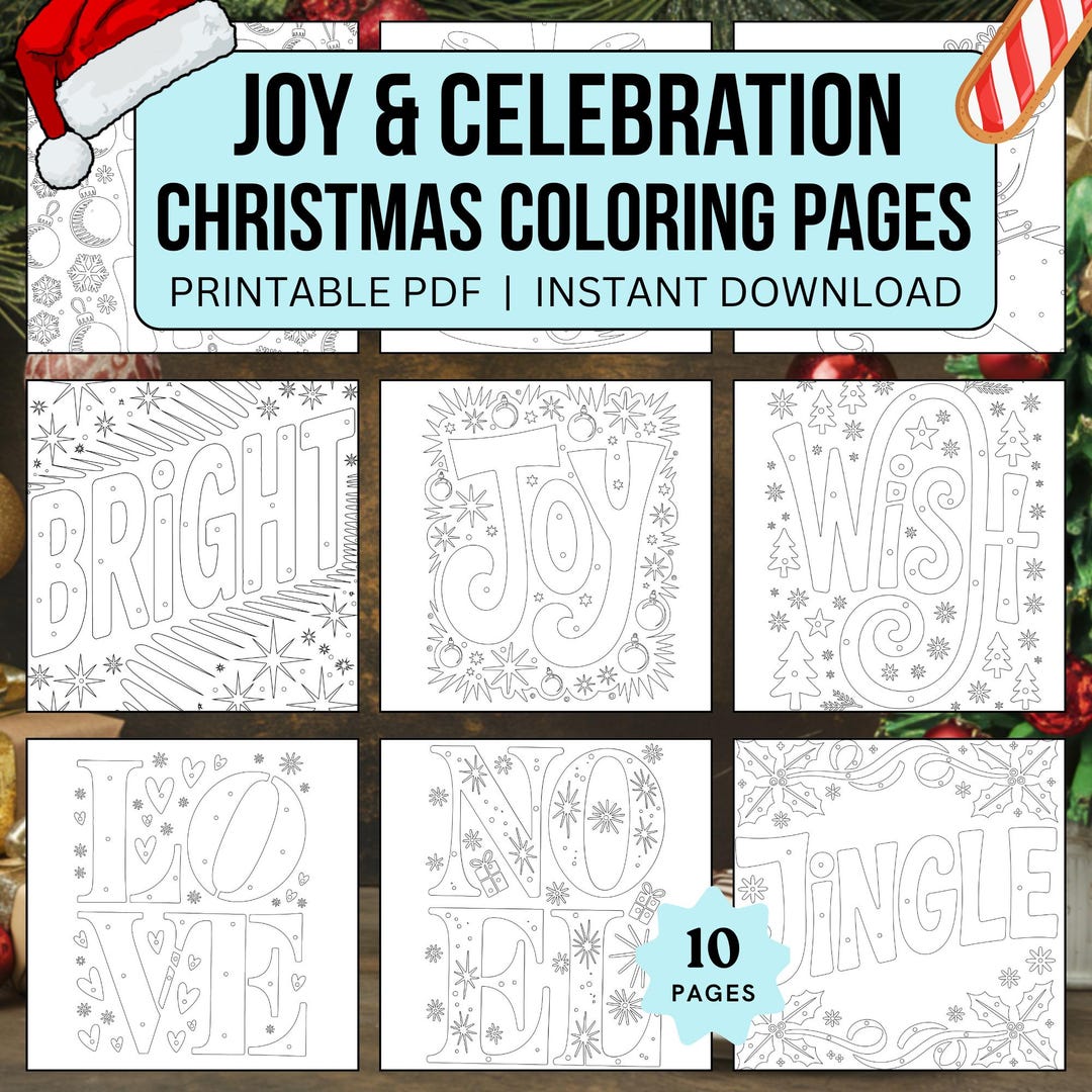 One Colour Calm Joy & Celebration Coloring Pages | Monochrome Calm ...
