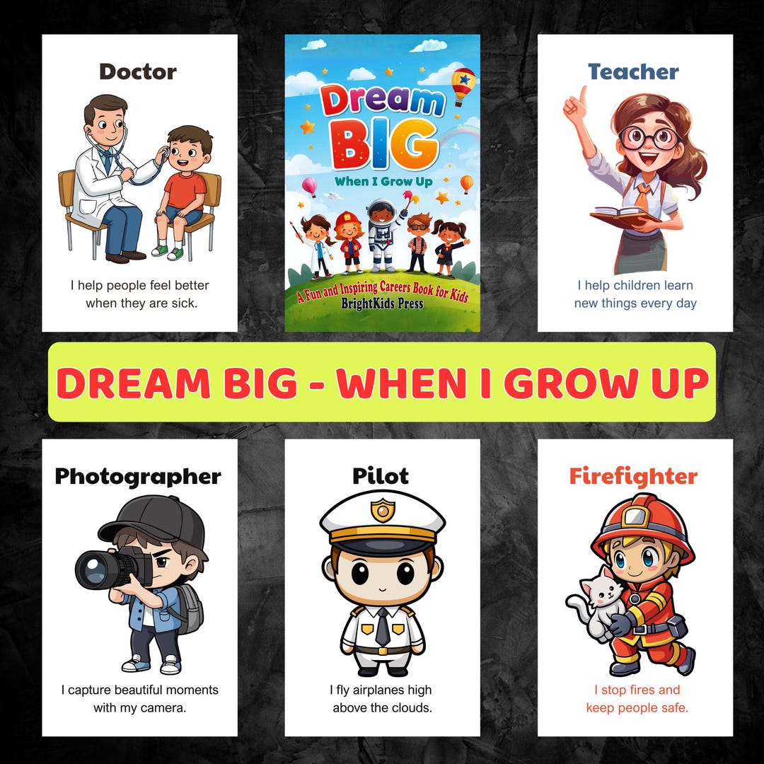 Dream Big: When I Grow up | Printable Career Book for Kids | Fun and ...