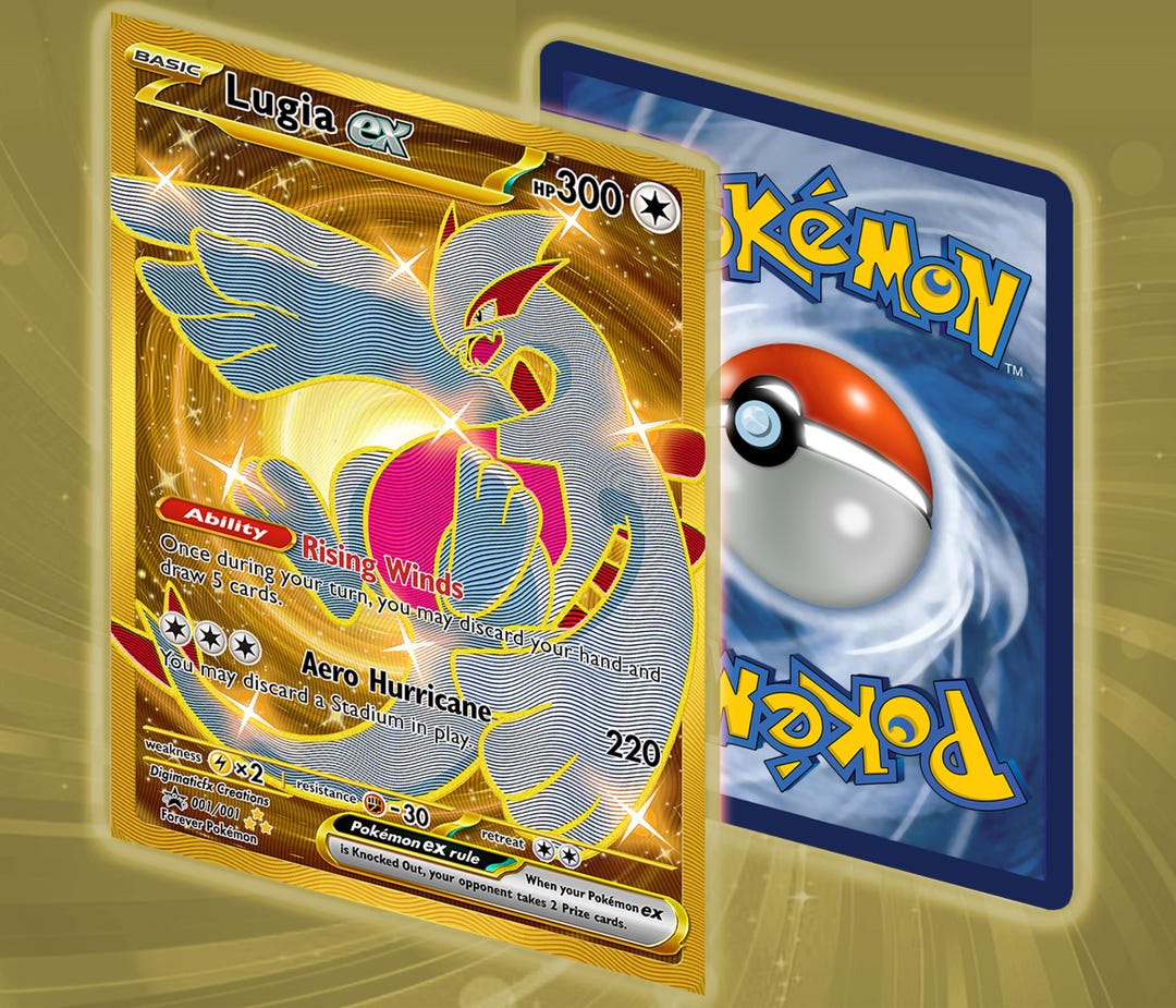 Custom Gold Lugia EX Promo Card// Alternate Full Art // Fully ...