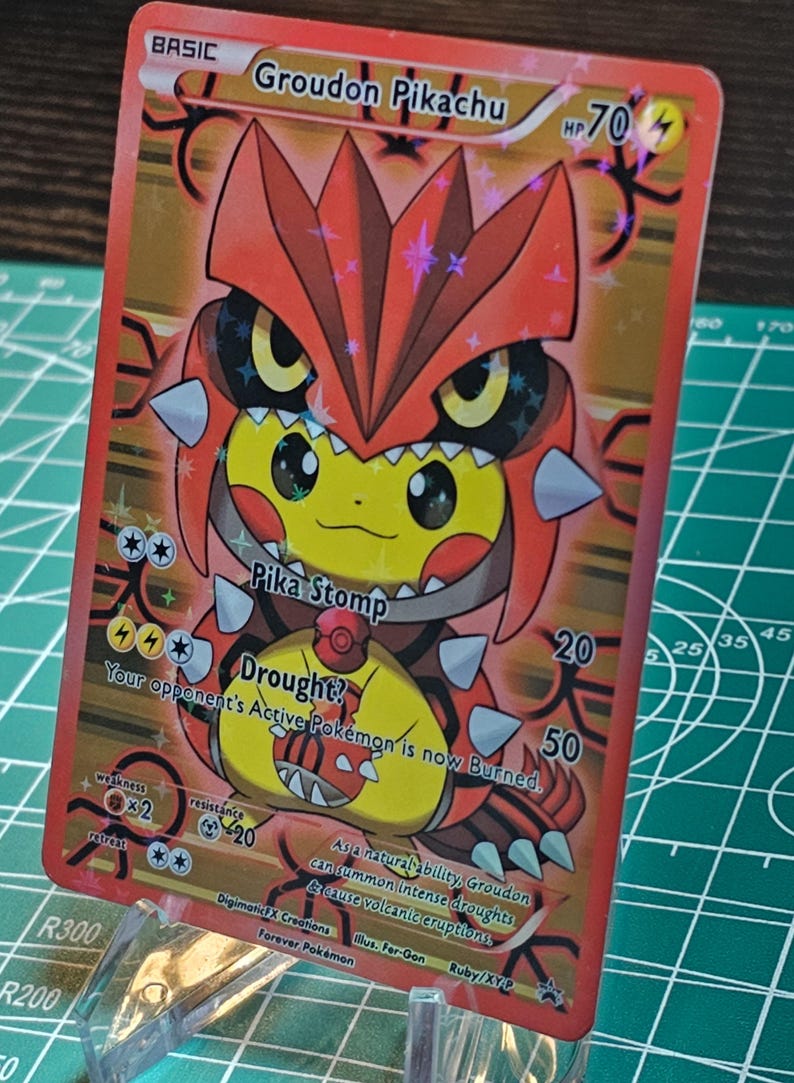 Custom Groudon Pikachu Promo Card// Alternate Full Art // Fully ...