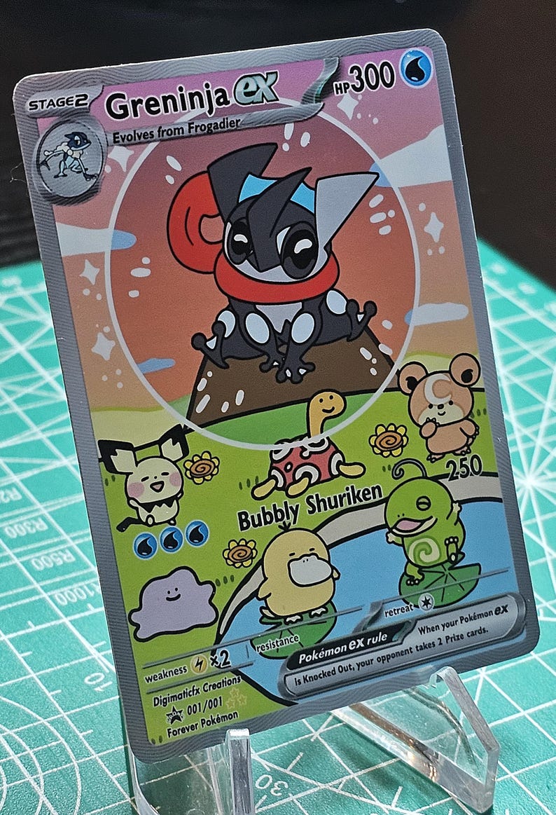 Custom Greninja EX Promo Card// Alternate Full Art // Fully Holographic ...