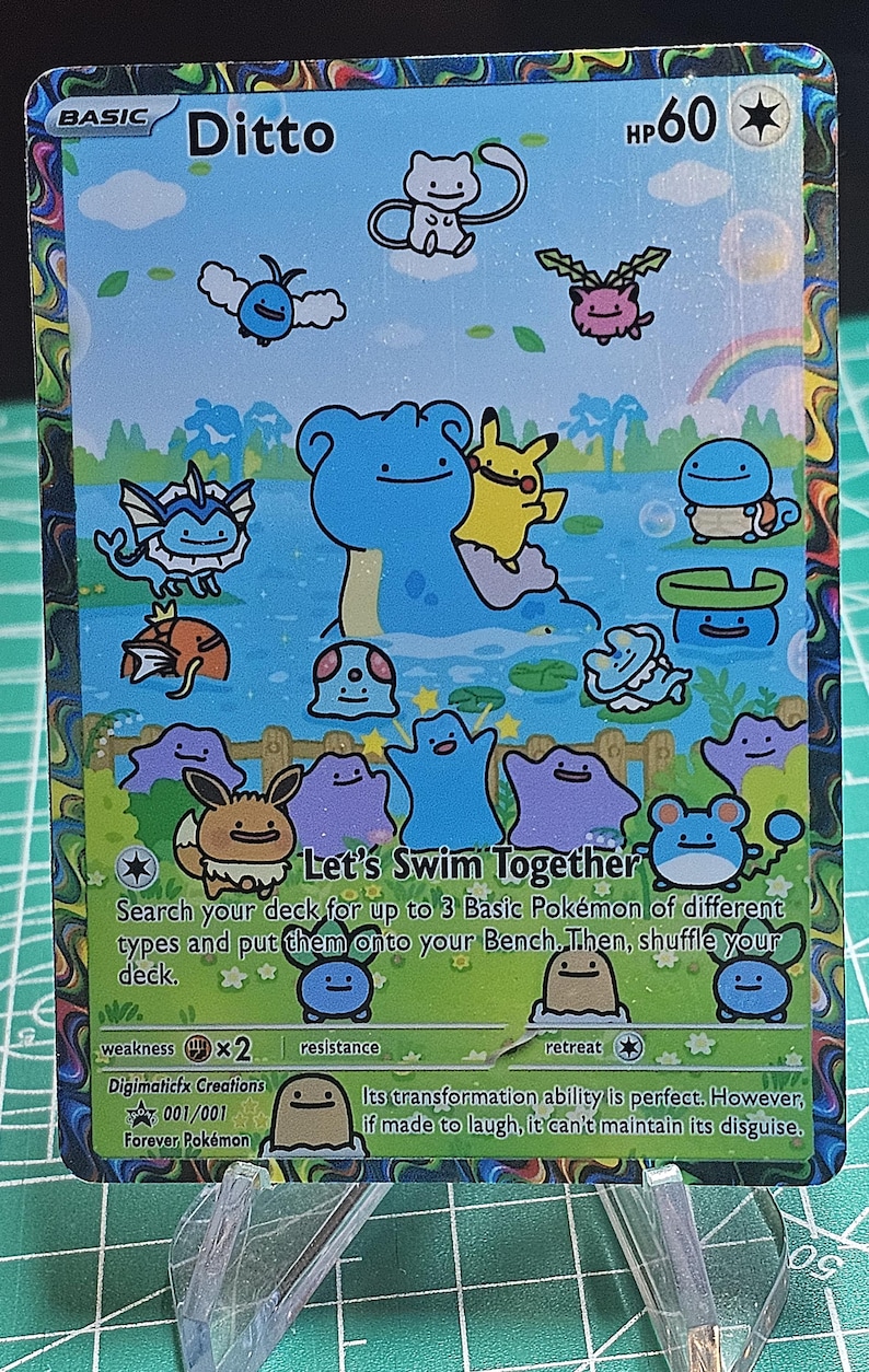 Custom Ditto Promo Card Lapras Version// Alternate Full Art // Fully ...
