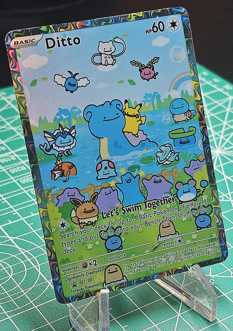 Custom Ditto Promo Card Lapras Version// Alternate Full Art // Fully ...