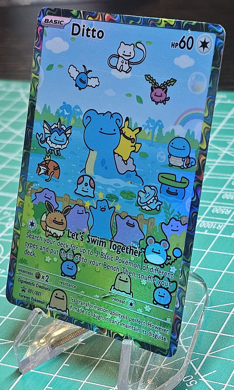 Custom Ditto Promo Card Lapras Version// Alternate Full Art // Fully ...