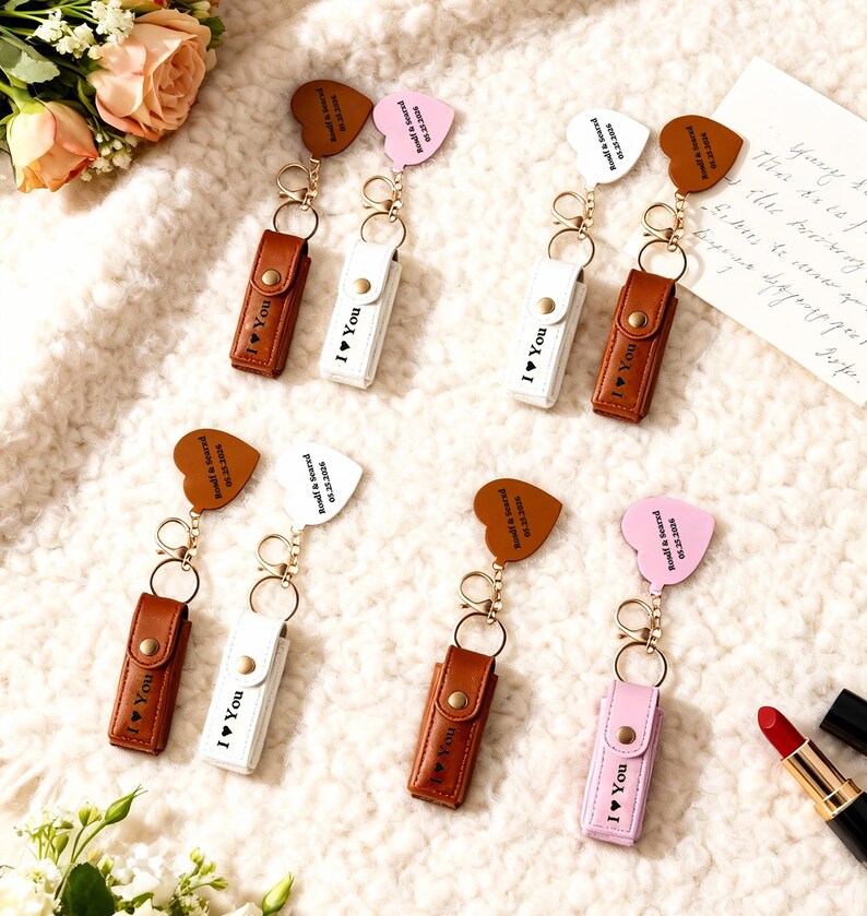 Personalized Lipstick Bag Keychain, Lipstick Case With Mirror,custom ...