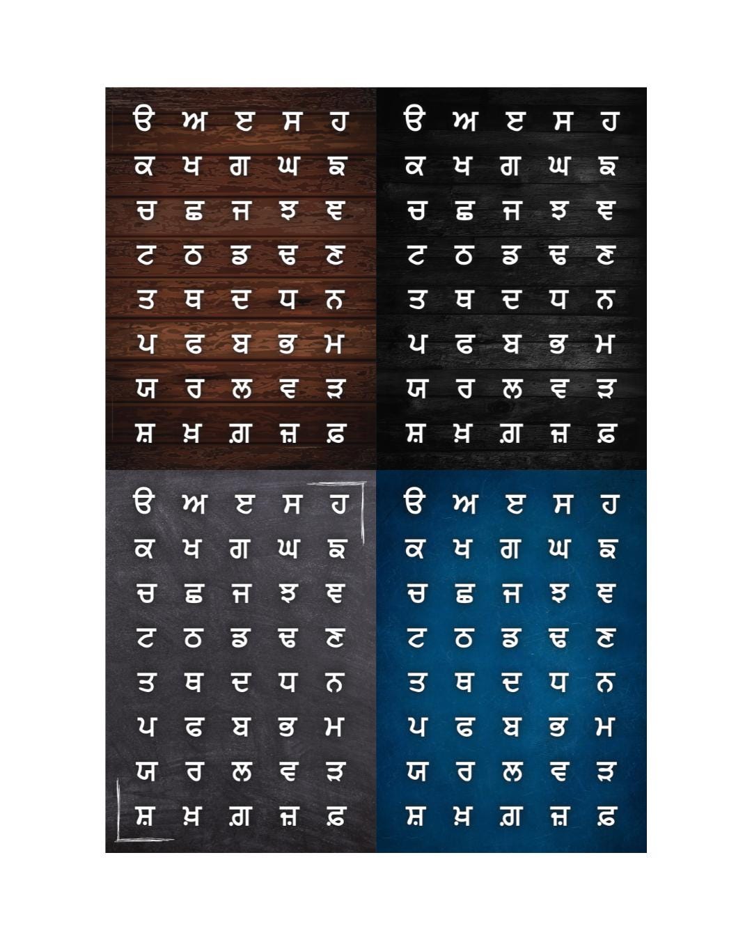 Punjabi Alphabet Chart | Full Gurmukhi Lippi | Punjabi Learning Print I ...