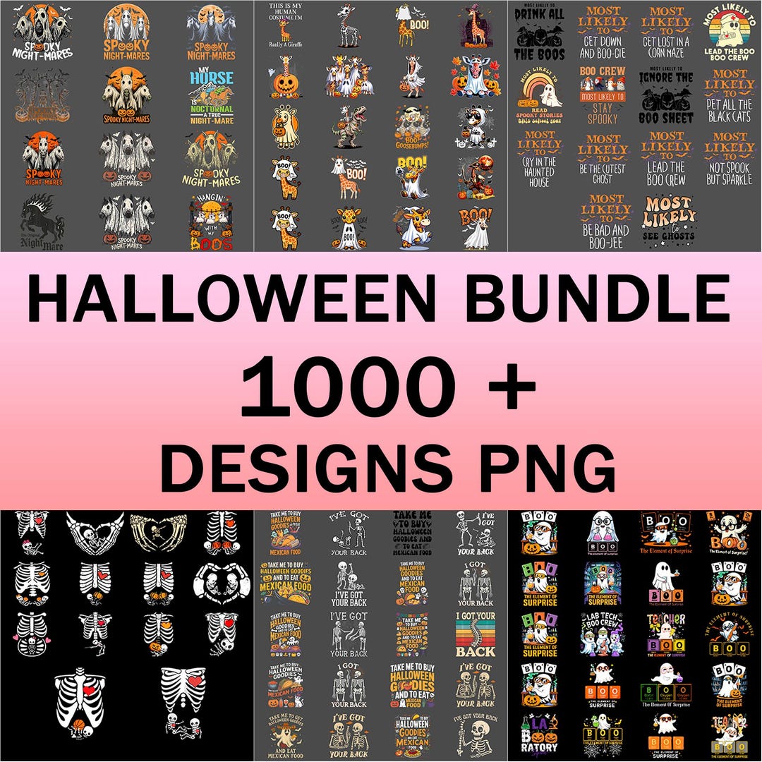 Mega Halloween Bundle, Pumpkin Png Art, Fall Png Bundle, Spooky ...