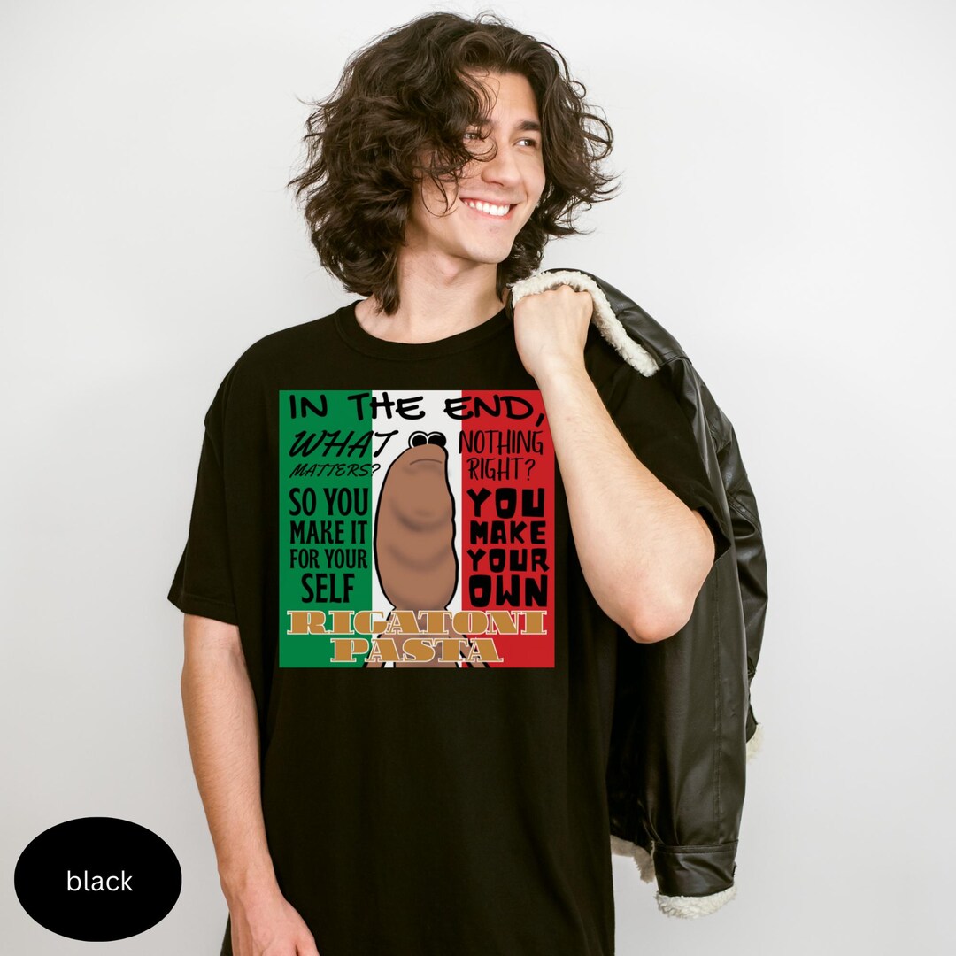 Marcus the Worm VR Merch Rigatoni Pasta Shirt, Funny Food Cartoon Tee ...