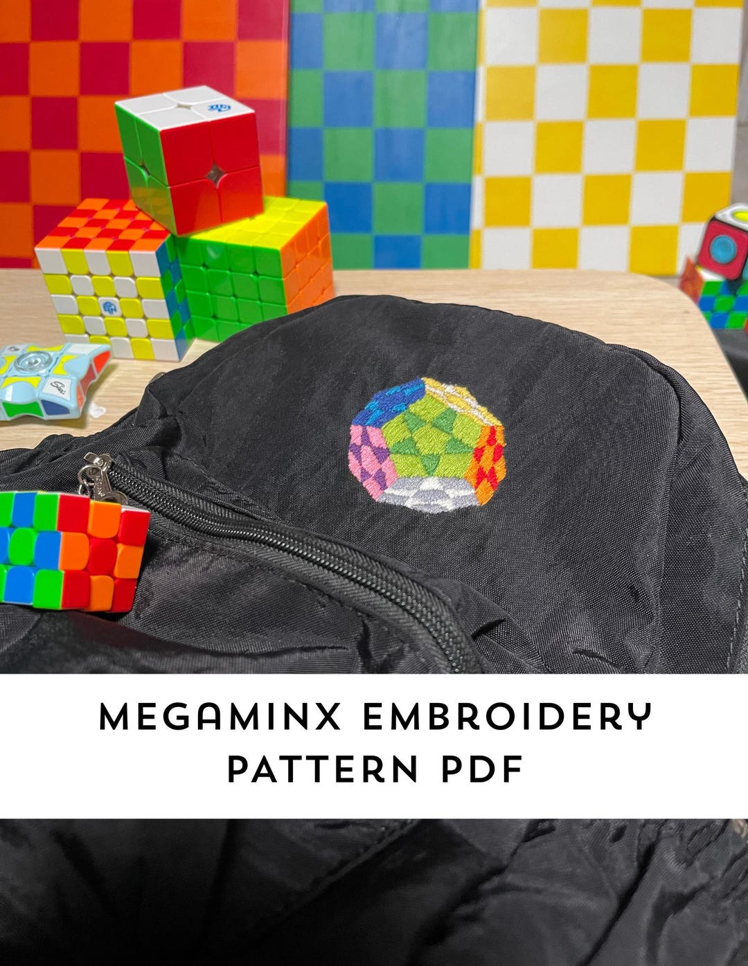 Checkered Megaminx Embroidery Pattern PDF - Etsy