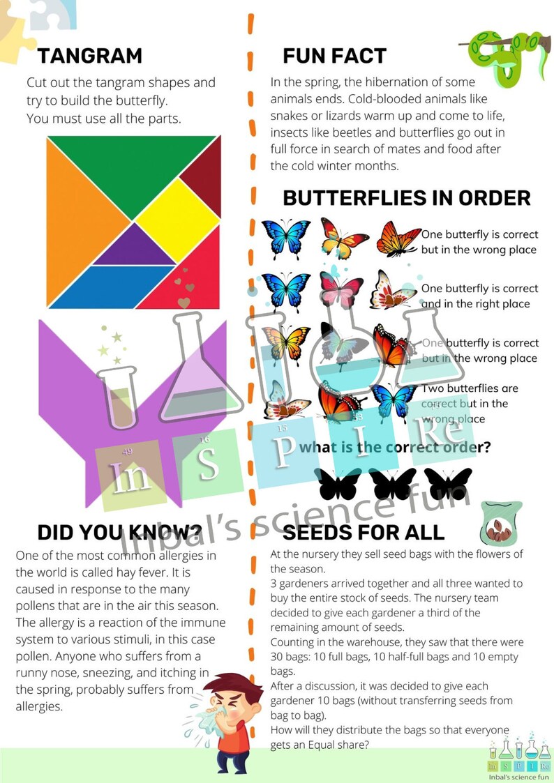 The Best Brain Teasers and Logic Puzzles Spring Printable - Etsy