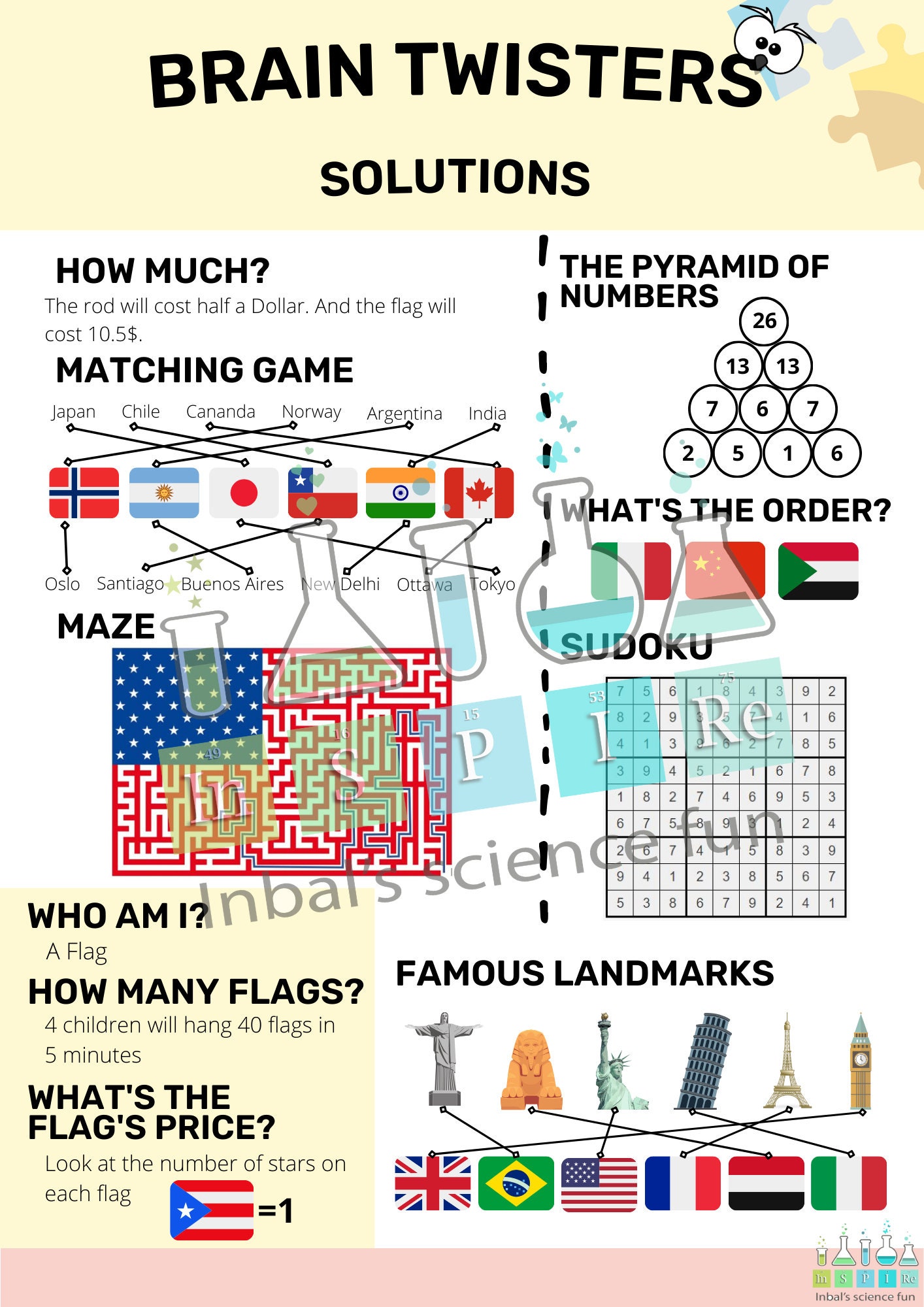 The Best Brain Teasers and Logic Puzzles All About FLAGS Printable - Etsy