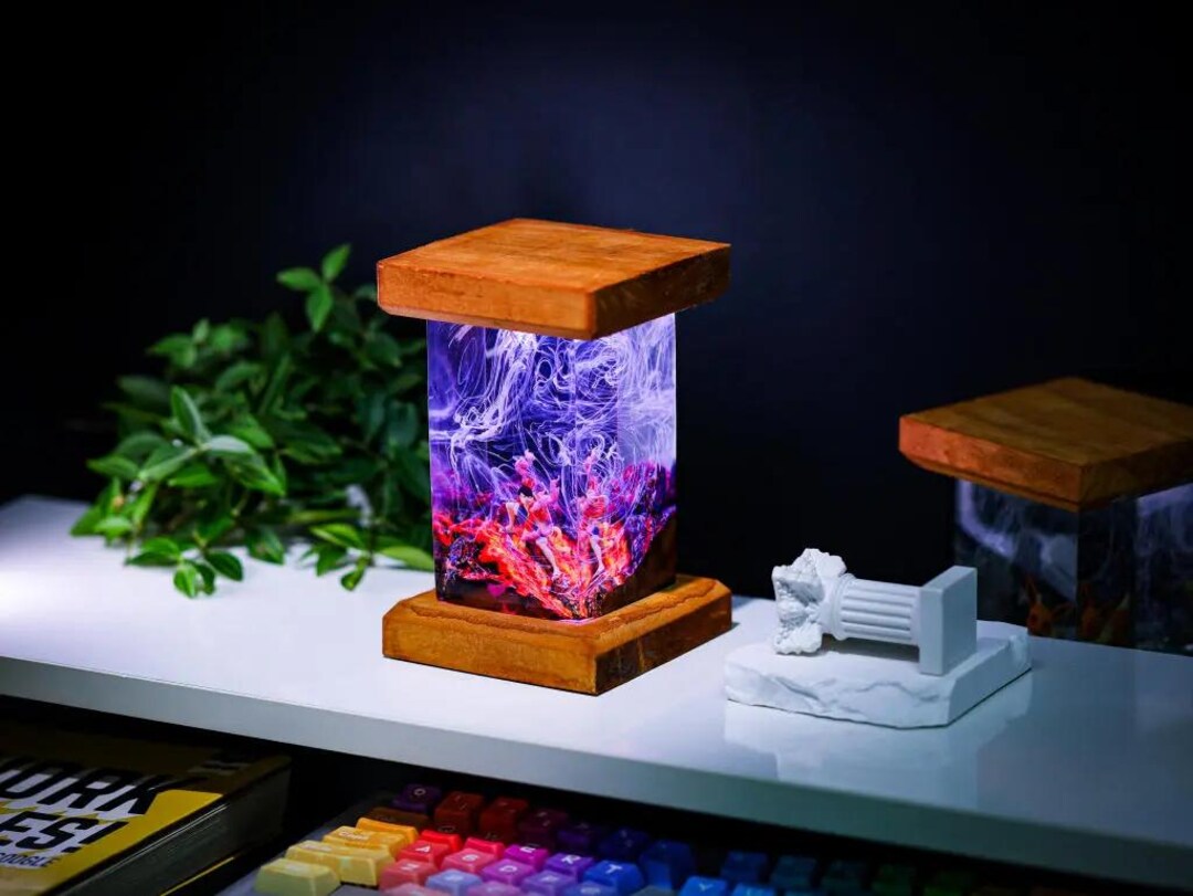 L.uf/fy D Monkey Epoxy Resin Wood Lamp Night Light Unique Her Him Mom Dad Kid Lover Fans ...