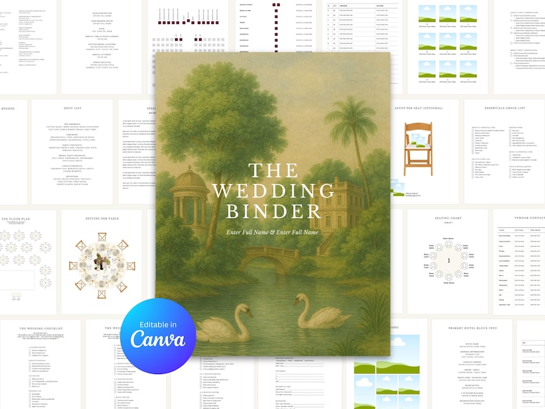 Editable Wedding Planner Binder Template: 145 Pages, Checklist, Bride ...