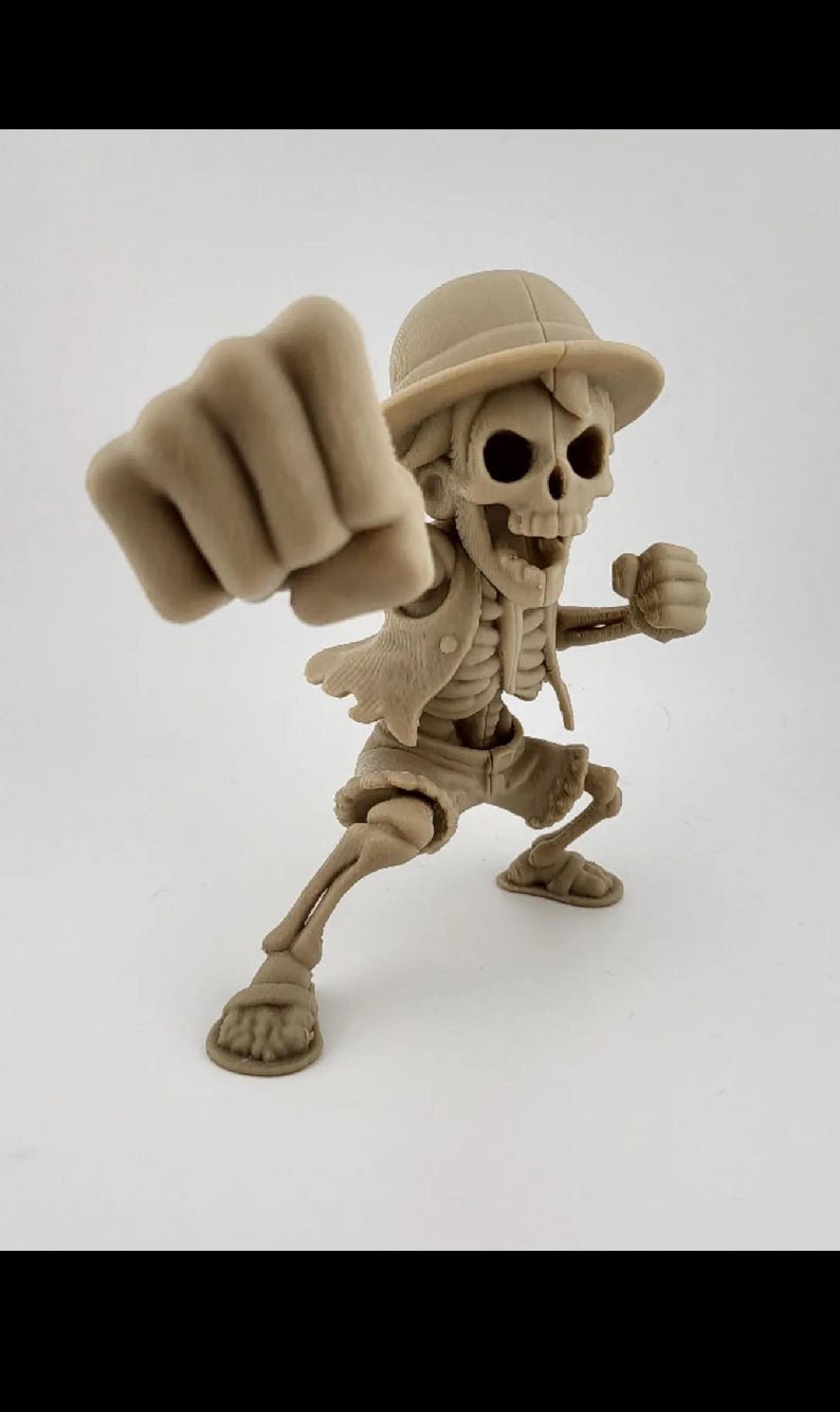 One Piece Luffy Skeleton Figure Punch Pose - Etsy