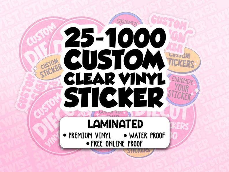 Custom Clear Logo Stickers: Waterproof Vinyl Die Cut Labels - Etsy