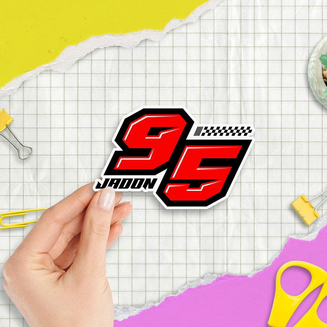Custom Name Racing Vinyl Sticker | Speed Car Decal With Number ...