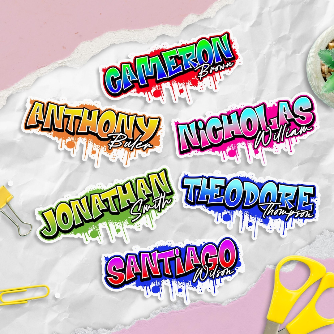 Custom Graffiti Name Sticker | Personalized Die-cut Vinyl Decal for ...