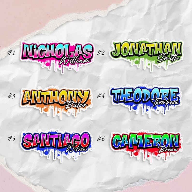 Custom Graffiti Name Sticker | Personalized Die-cut Vinyl Decal for ...