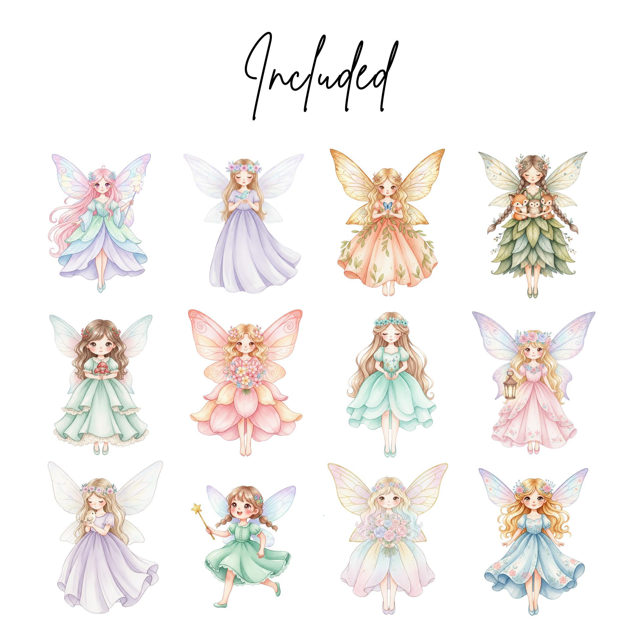 Magical Garden Fairies Clipart Bundle – Kawaii Spring Fairy PNG ...
