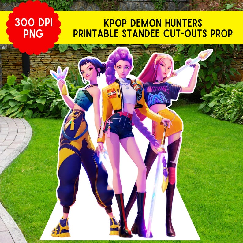 Printable Kpop Demon Hunters Standee Cut Outs, Demon Hunters DIY Cutout ...