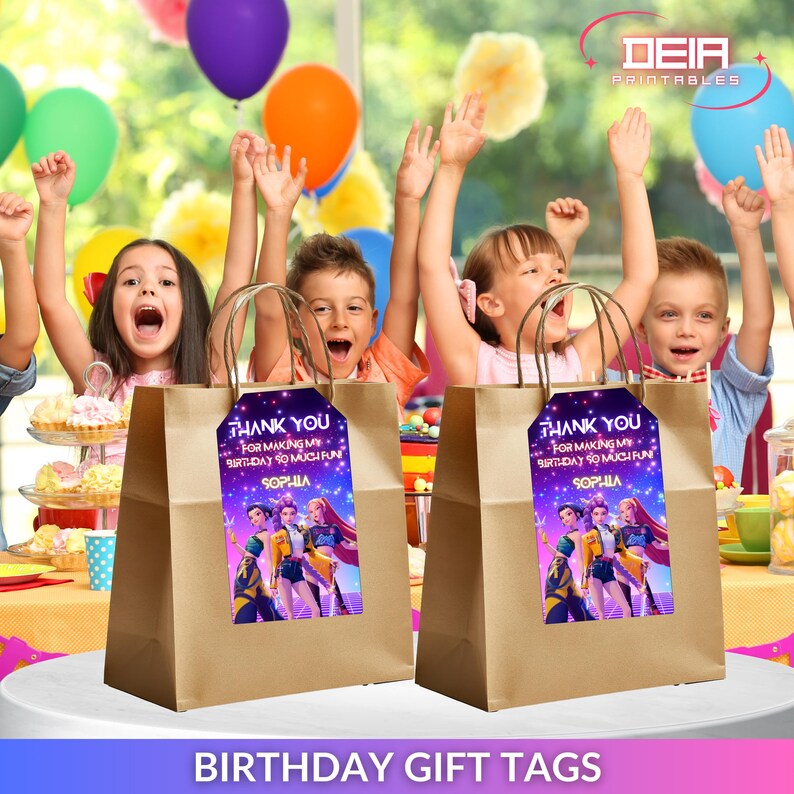 Editable K-pop Demon Hunters Birthday Gift Tag Template, Printable ...