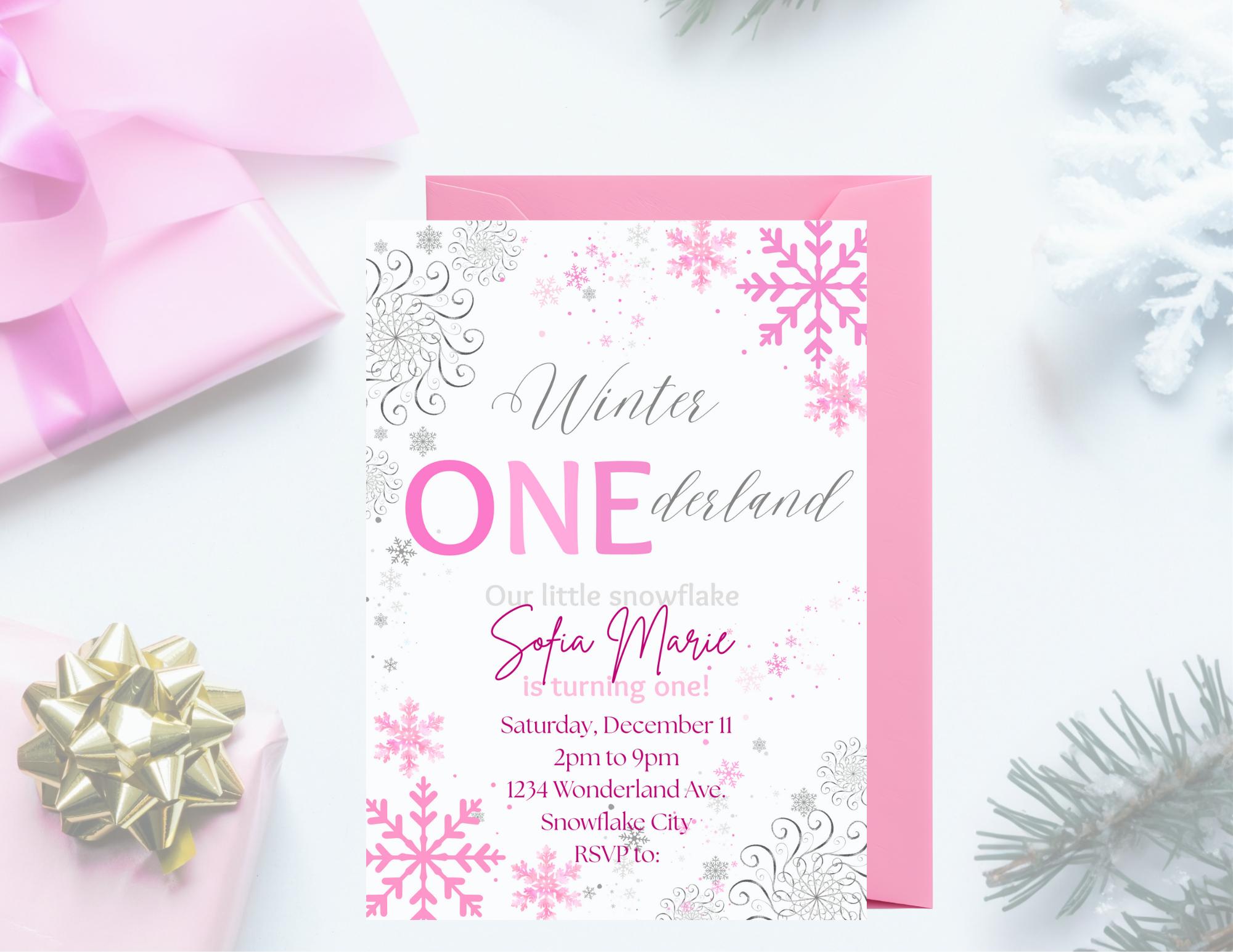 First Birthday- Winter One-derland- Girl-printable and Editable ...