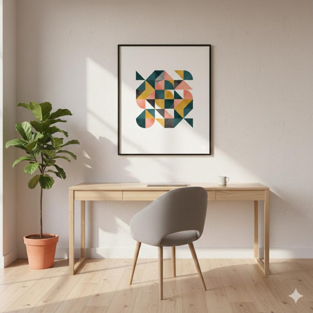 Geometric Color Block Pattern Poster | Matte Poster - Etsy
