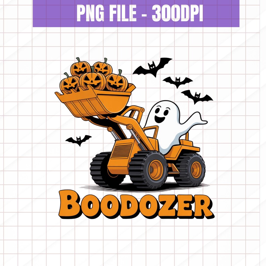Boo Dozer PNG | Cute Ghost Driving Pumpkin Truck Clipart | Funny Boy ...