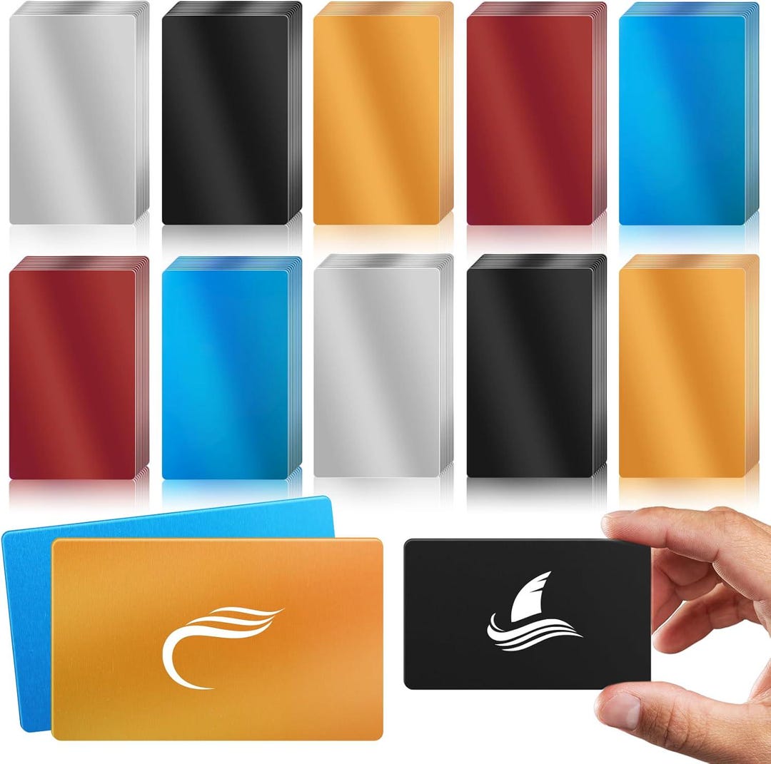 Custom Laser Engraved Aluminum Business Cards: Modern Metal Design - Etsy