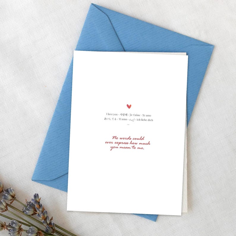 Love Language Card Printable, I Love You in Many Languages, Minimal ...