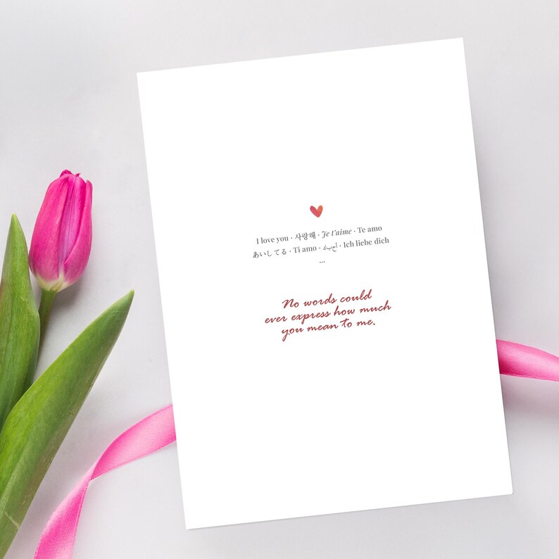 Love Language Card Printable, I Love You in Many Languages, Minimal ...