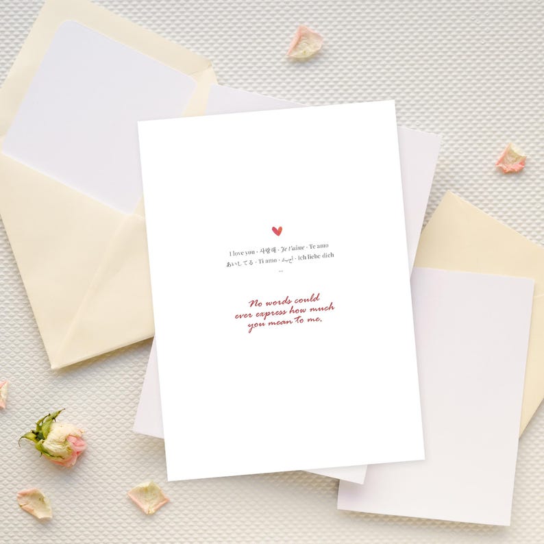Love Language Card Printable, I Love You in Many Languages, Minimal ...
