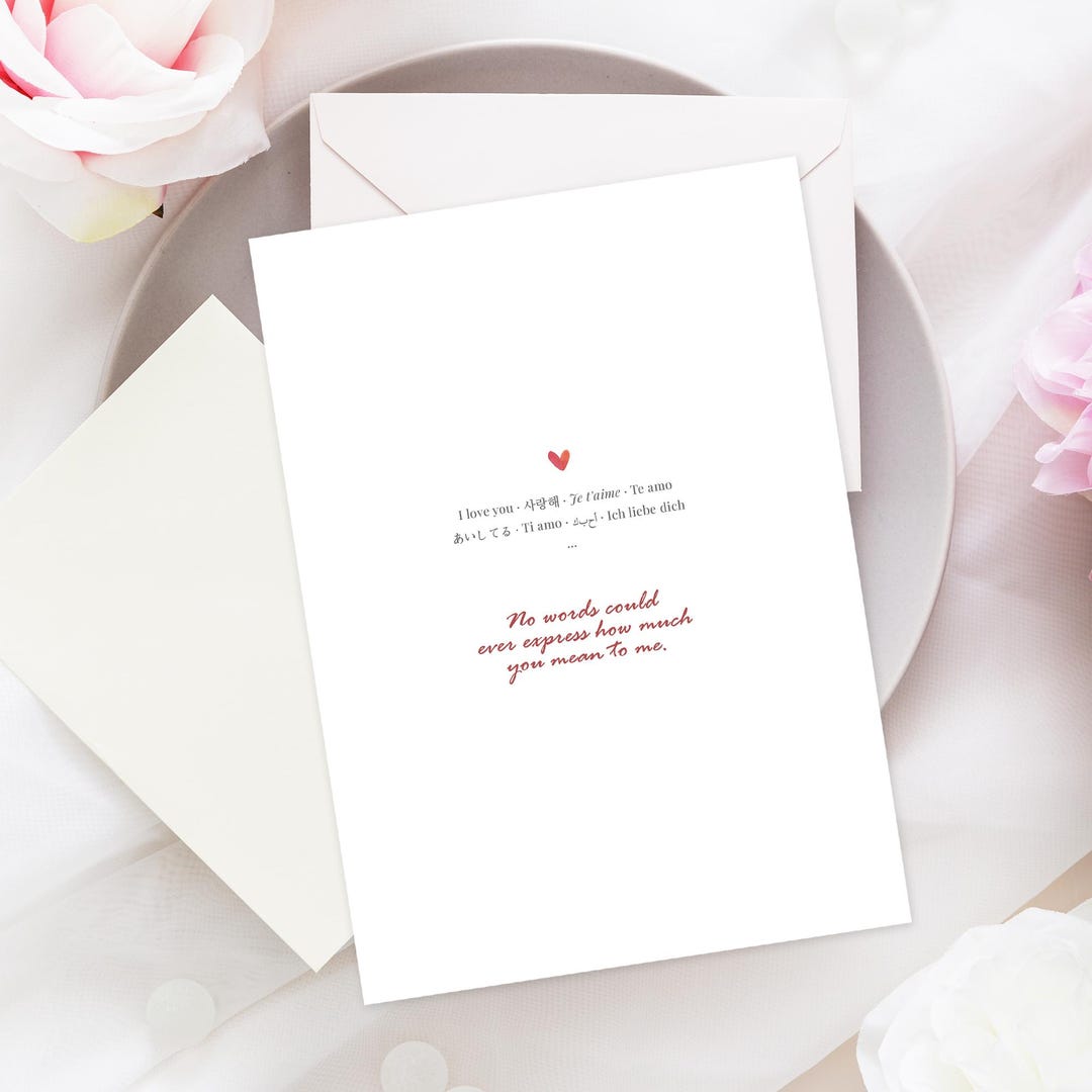 Love Language Card Printable, I Love You in Many Languages, Minimal ...