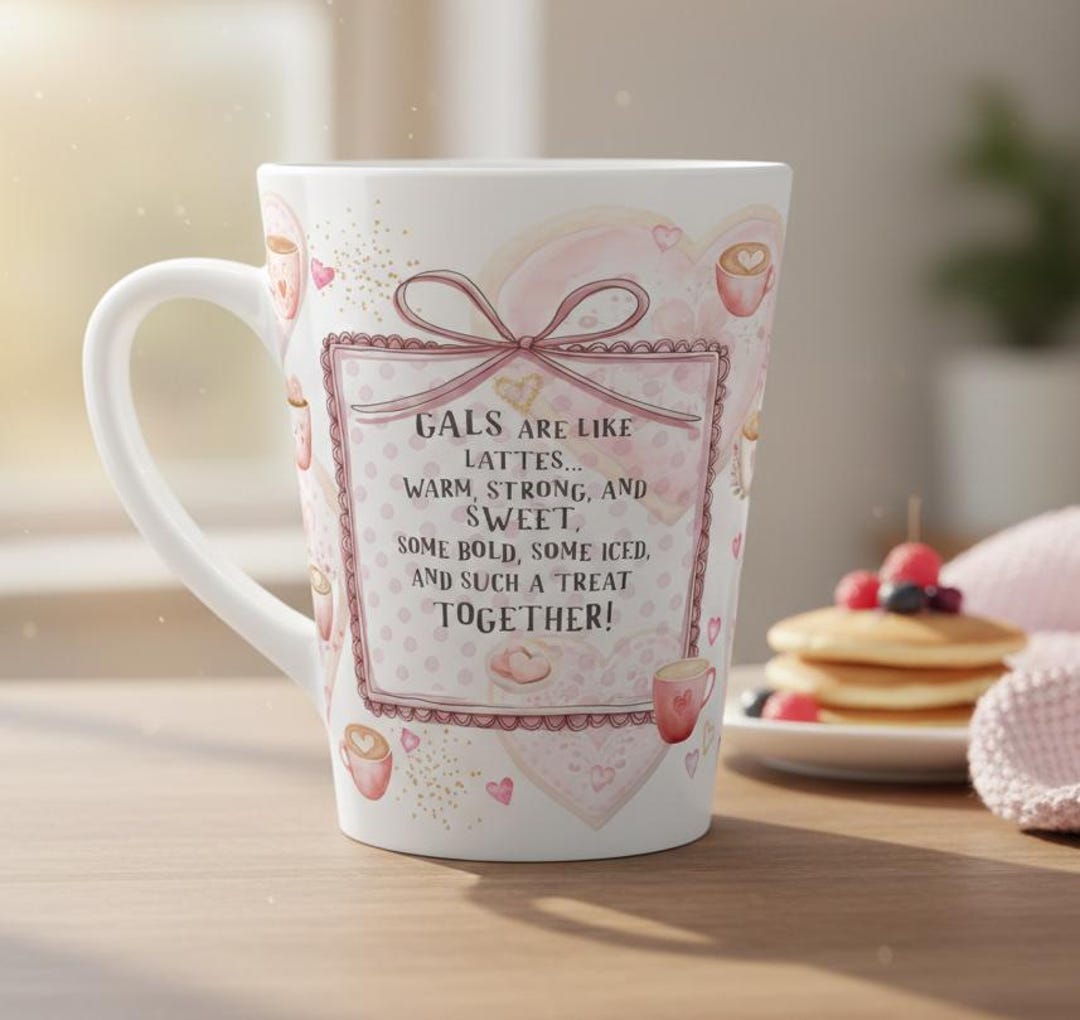 Galentine's Day | Friendship Latte Mug - Gals Are Like Lattes Poem Mug ...