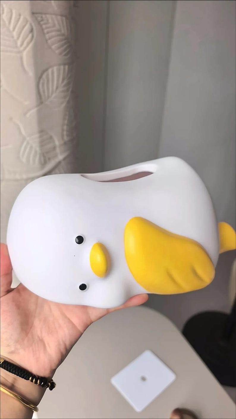 Cute Lying Duck Tissue Box Cover, Kawaii Chick Vinyl Napkin Holder ...