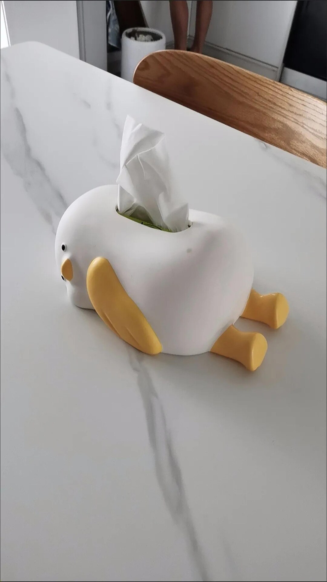 Cute Lying Duck Tissue Box Cover, Kawaii Chick Vinyl Napkin Holder ...