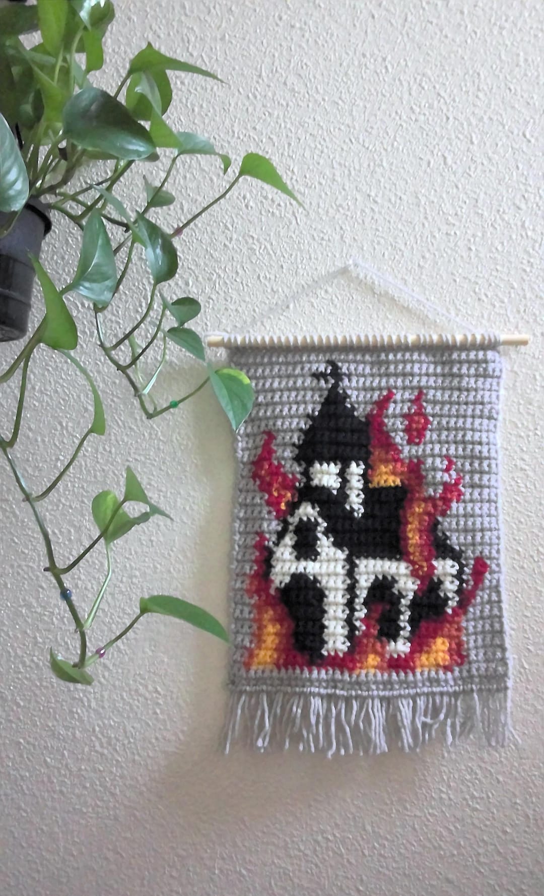 Burning Church Crochet Tapestry Pattern - Etsy