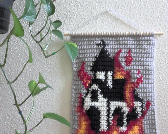 Burning Church Crochet Tapestry Pattern - Etsy