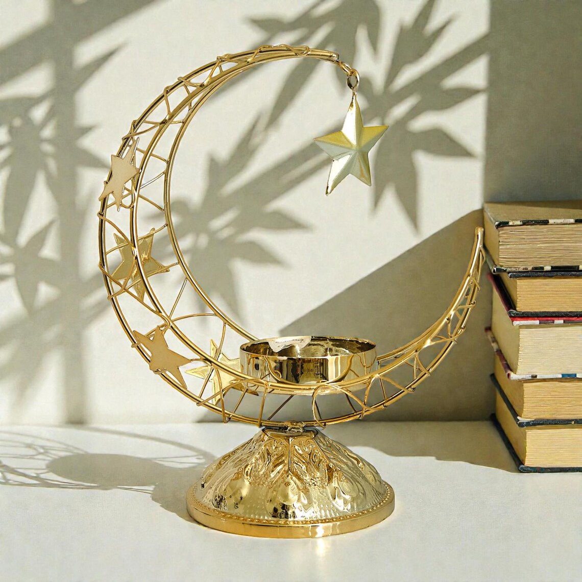 Crescent Moon & Star Tea Light Holder, Eid Mubarak Decor - Etsy
