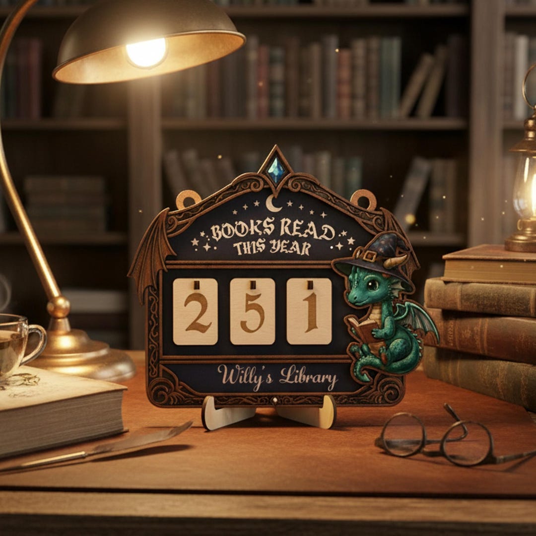 Books Read This Year Counter Dragon, Custom Books Read Tracker, Dragon ...
