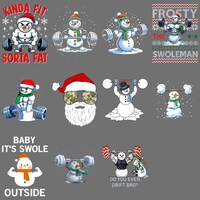 Workout Shirt Png, Swole Santa, Weightlifting Png, Christmas, Santa Gym ...