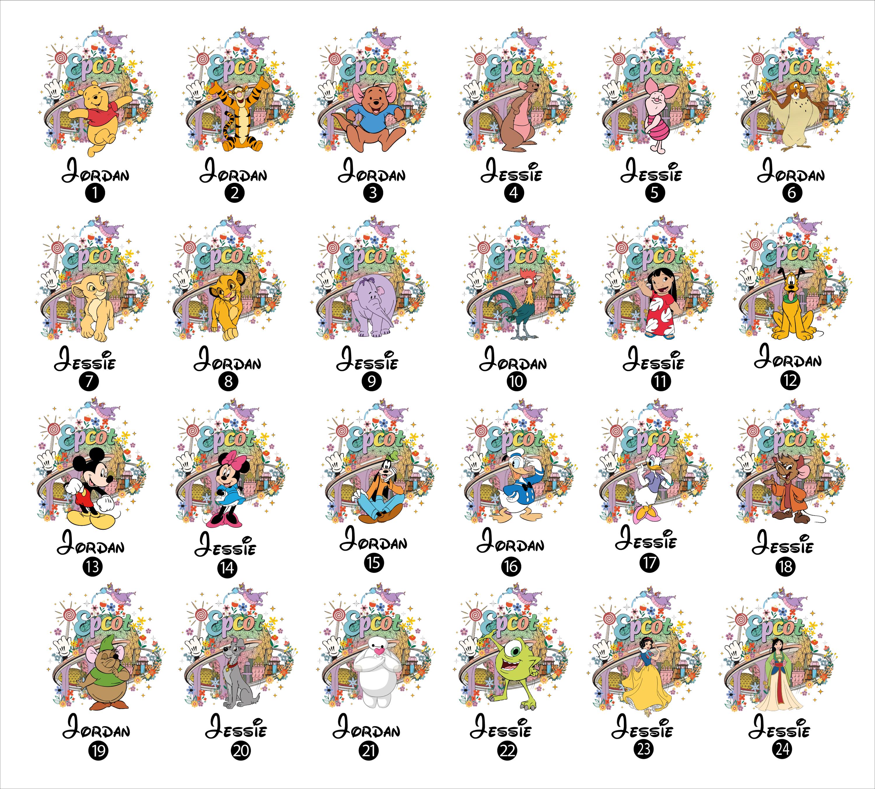 Custom Disney Epcot Character Shirt, Personalized Epcot Family Trip Tee ...